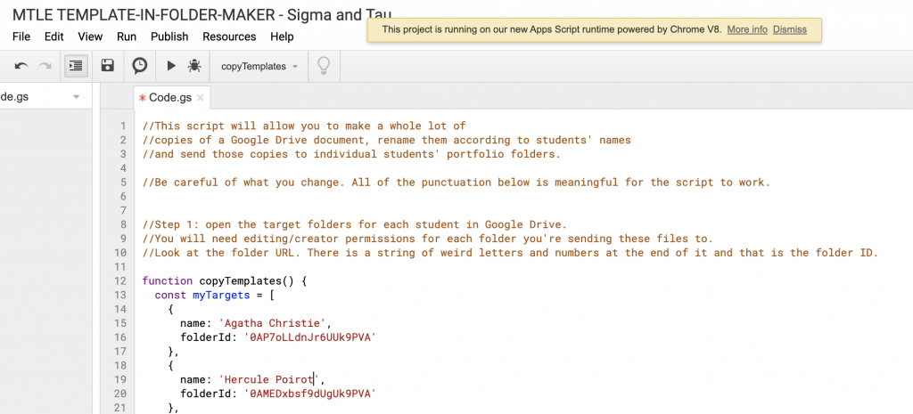 G-Suite Script: Send Google Doc to Multiple Student Portfolio Folders ...